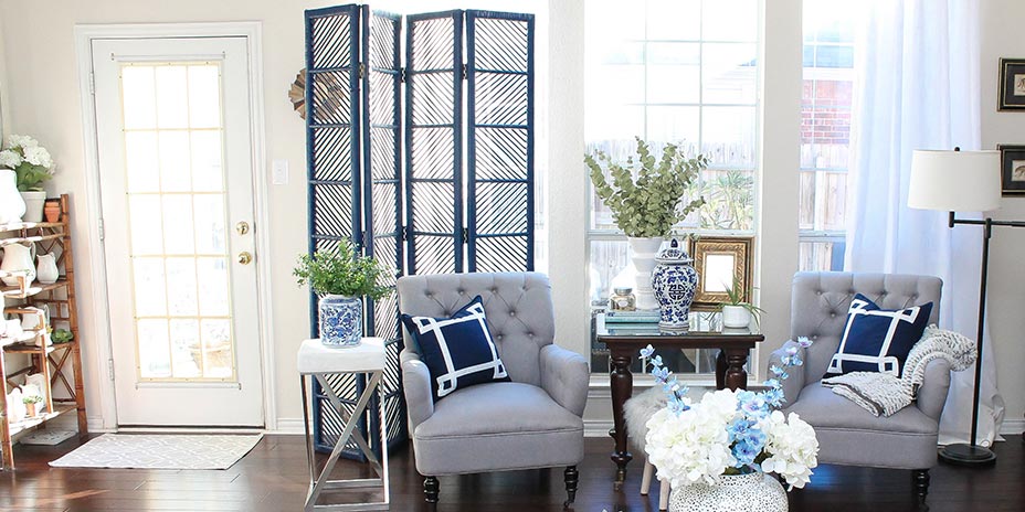 DIY Painted Folding Rattan Room Screen | Behr