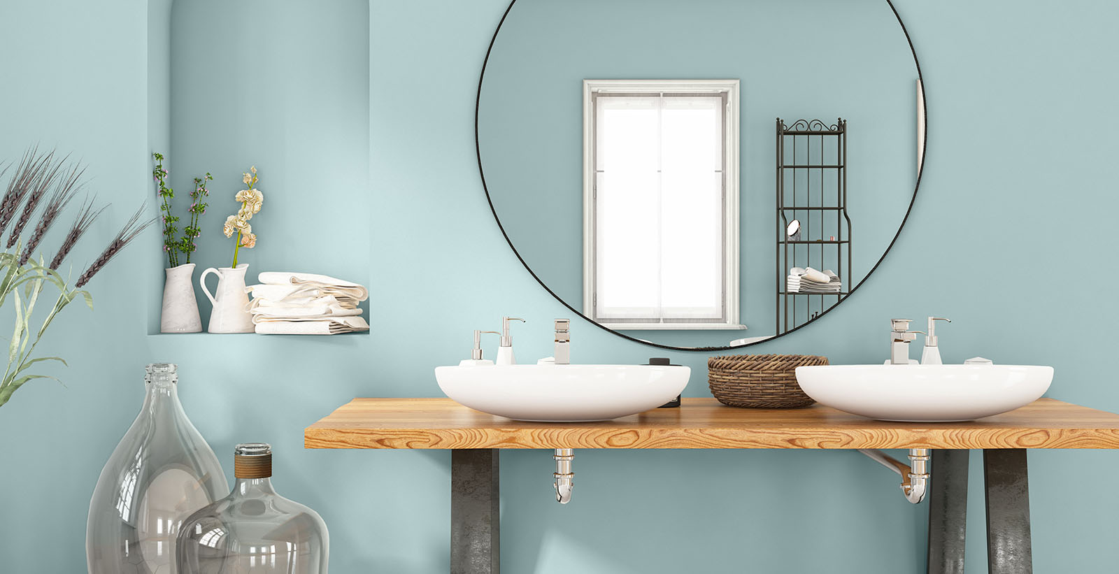 Blue Bathroom Oasis | Eclectic, Relaxed & Serene Bathroom | Behr