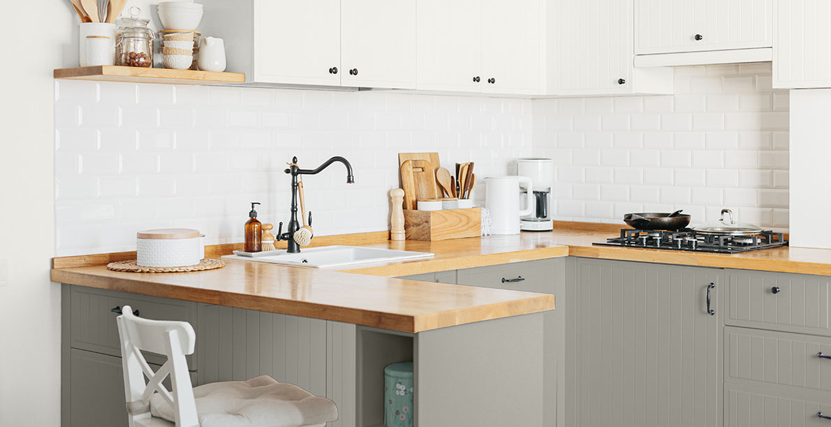 gray eclectic cozy & inviting kitchen
