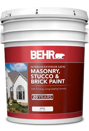 Interior / Exterior Masonry, Stucco, and Brick Satin Paint | Behr Pro