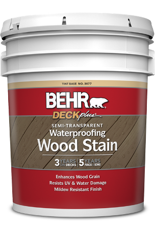 Semi-Transparent Waterproofing Wood Stain | BEHR DECKplus® | Behr Pro