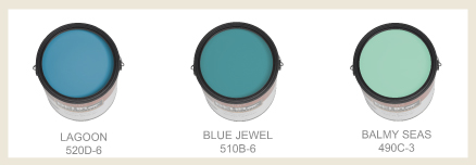 blue green cans - Colorfully BEHR