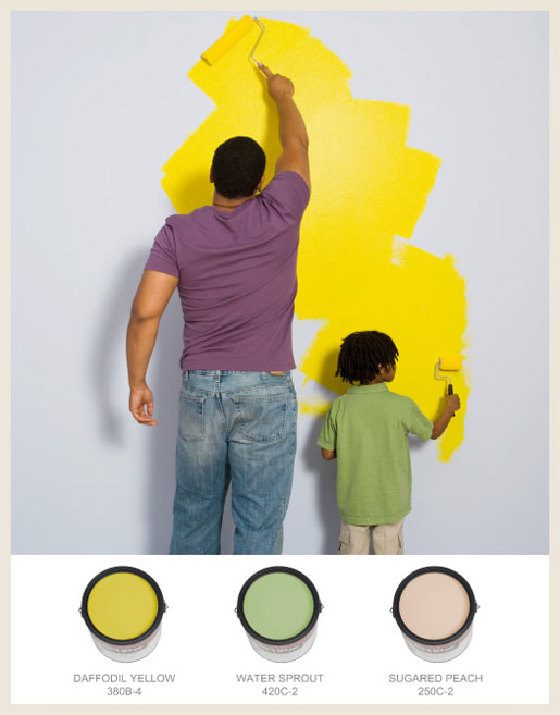 Painting yellow Cans Border - Colorfully BEHR
