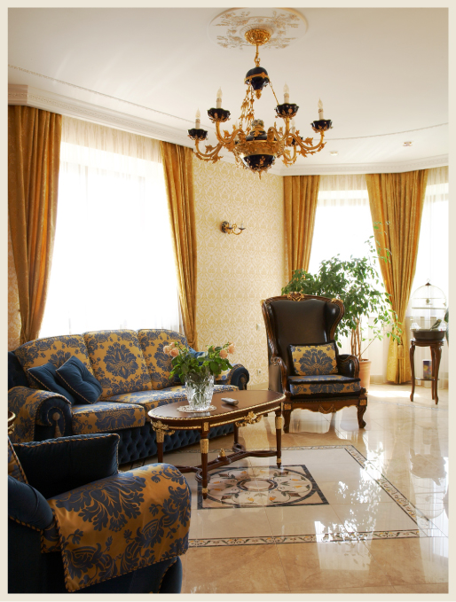 gold living room - Colorfully BEHR