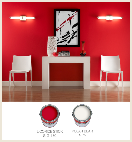 Red and White Hallway - Colorfully BEHR