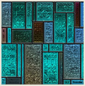 Monochromatic blue-green stained glass - Colorfully BEHR