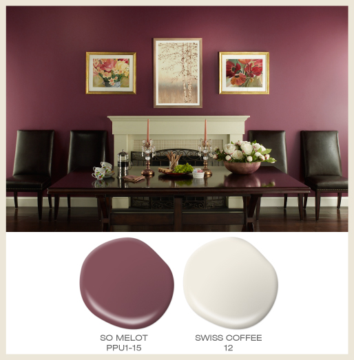 Formal berry red dining room - Colorfully BEHR