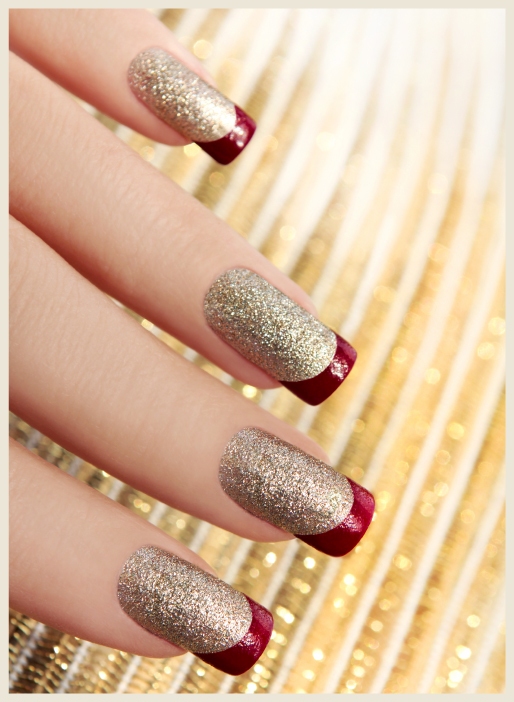 Gold Sparkly Nails - Colorfully BEHR