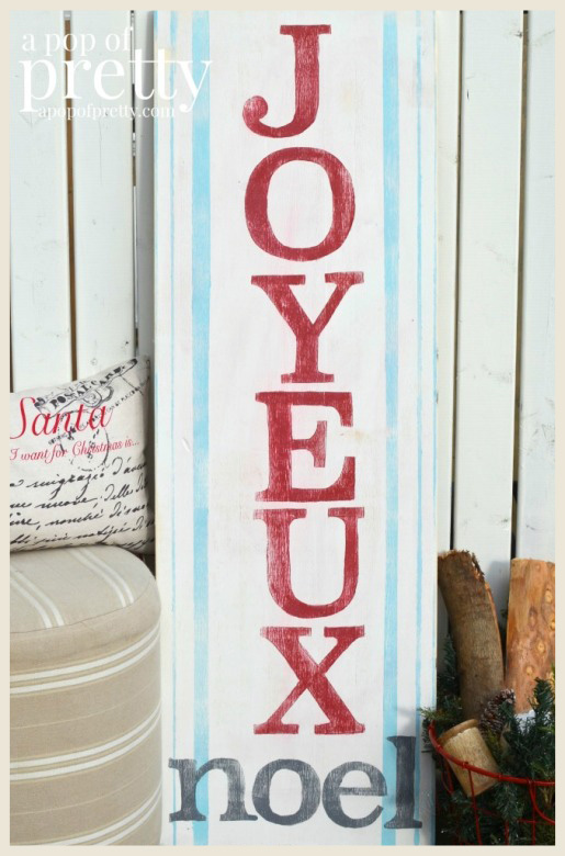 Vintage Inspired Joyeux Noel Porch Sign A Pop of Pretty - Colorfully BEHR