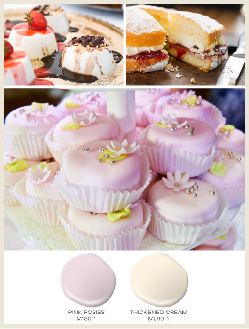 Edible dessert color inspirations with spills - Colorfully BEHR