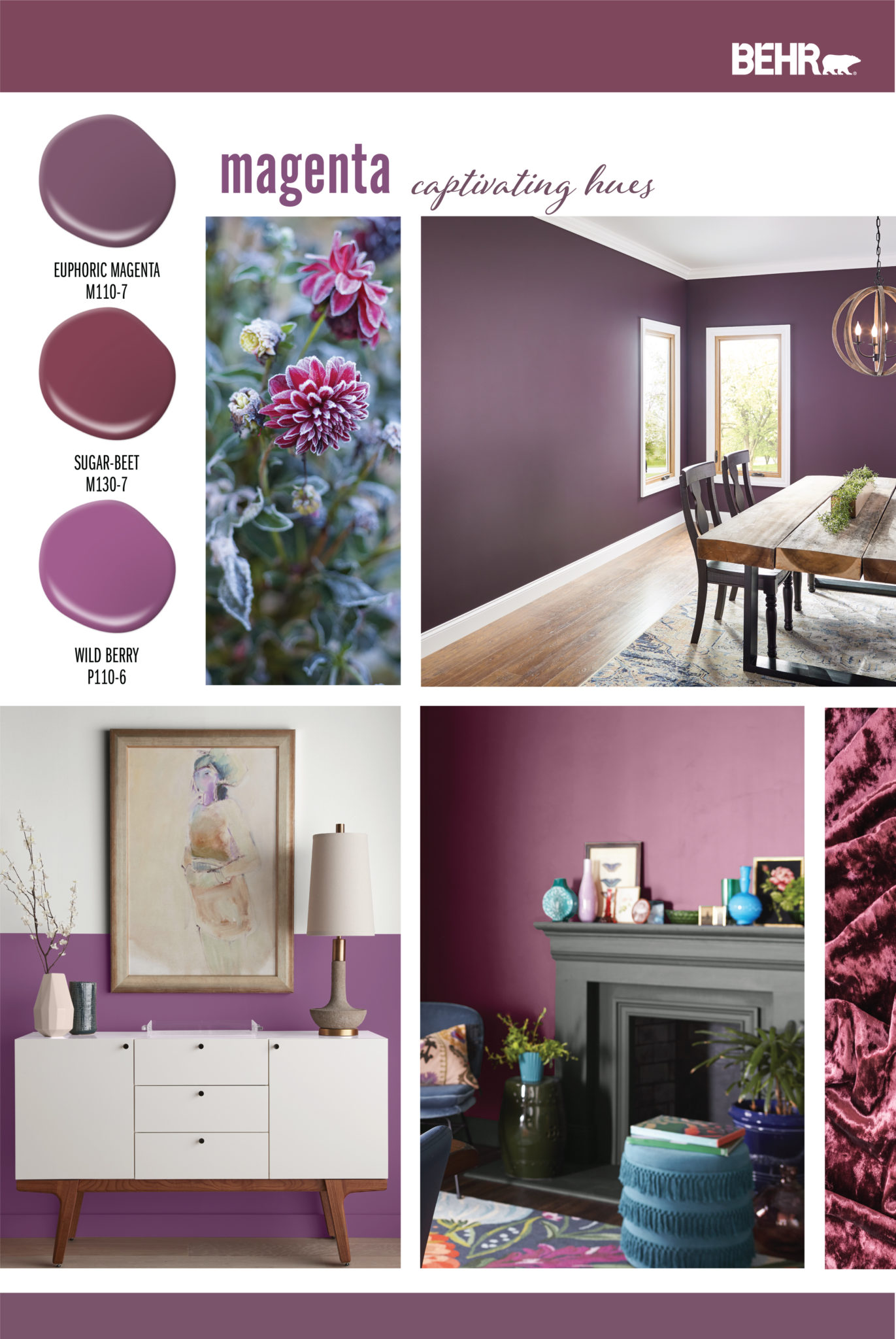 Magenta, captivating hues - Colorfully BEHR