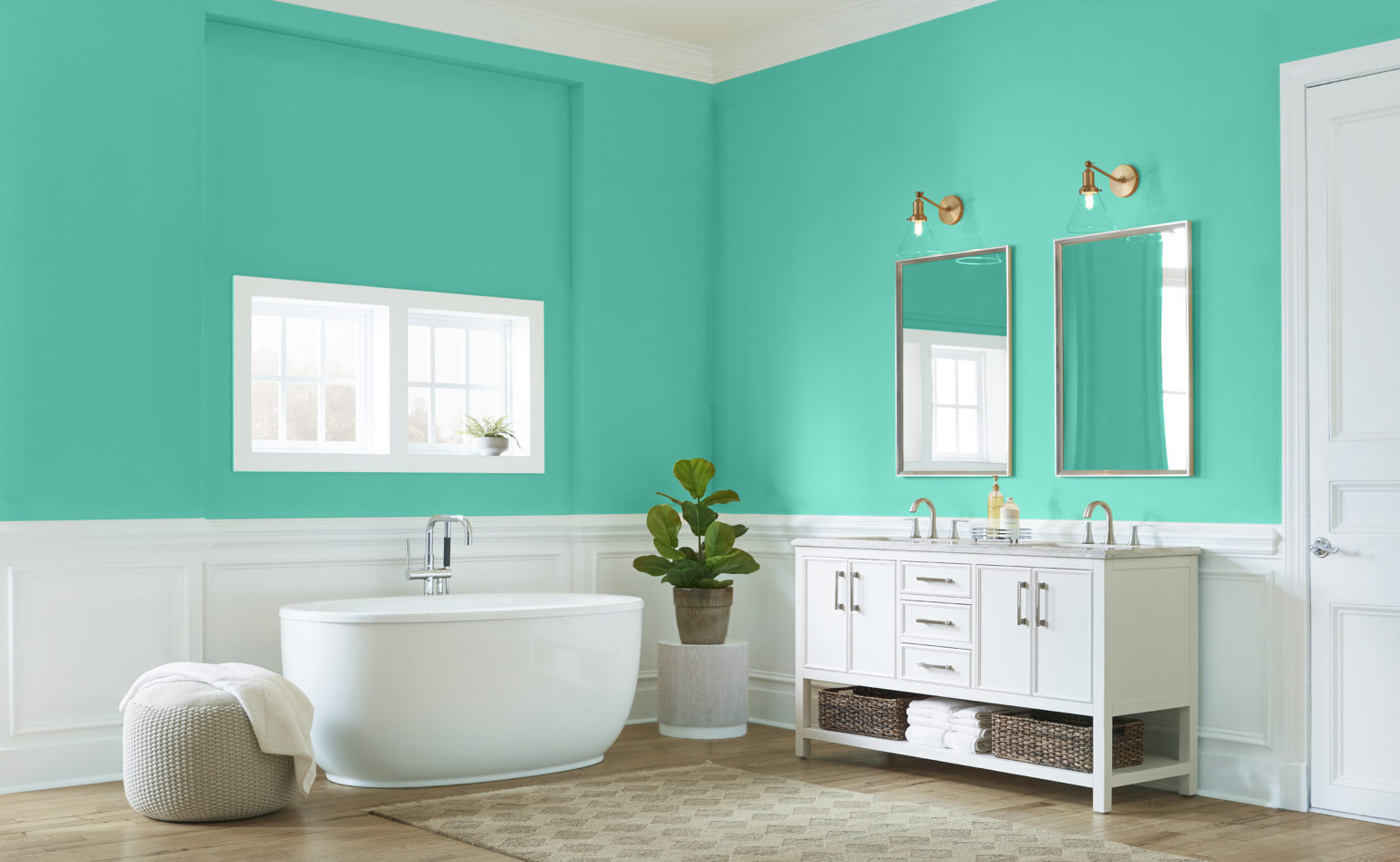 Wall: Wave Top M450-3 Trim: Whisper White HDC-MD-08 - Colorfully BEHR