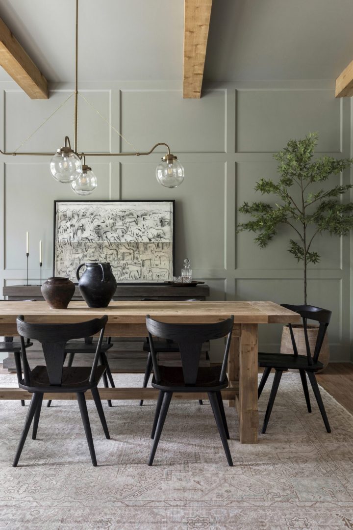 light gray dining room