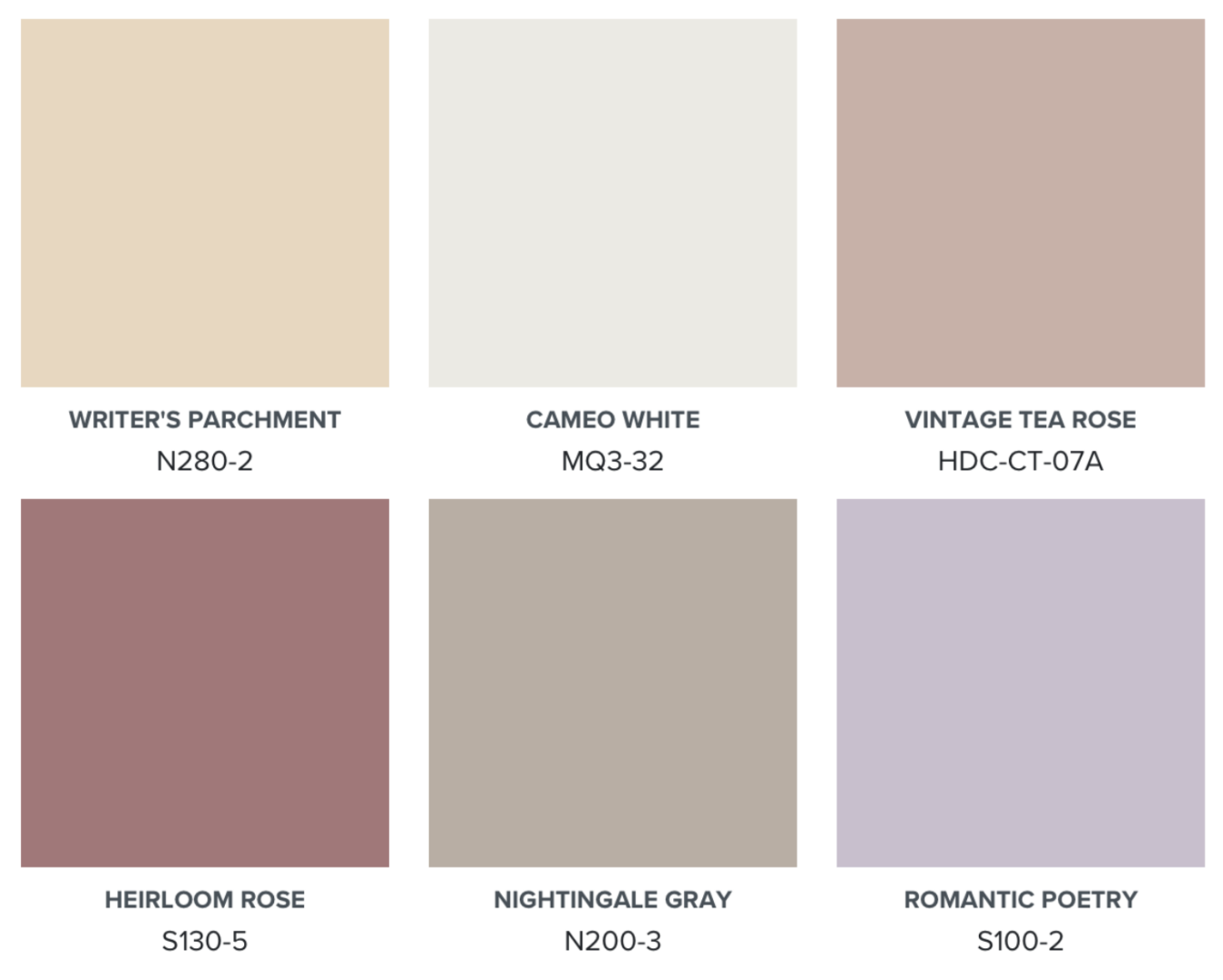 Dusty Rose Color Palette – Behr’s Poetry & Prose | Colorfully BEHR