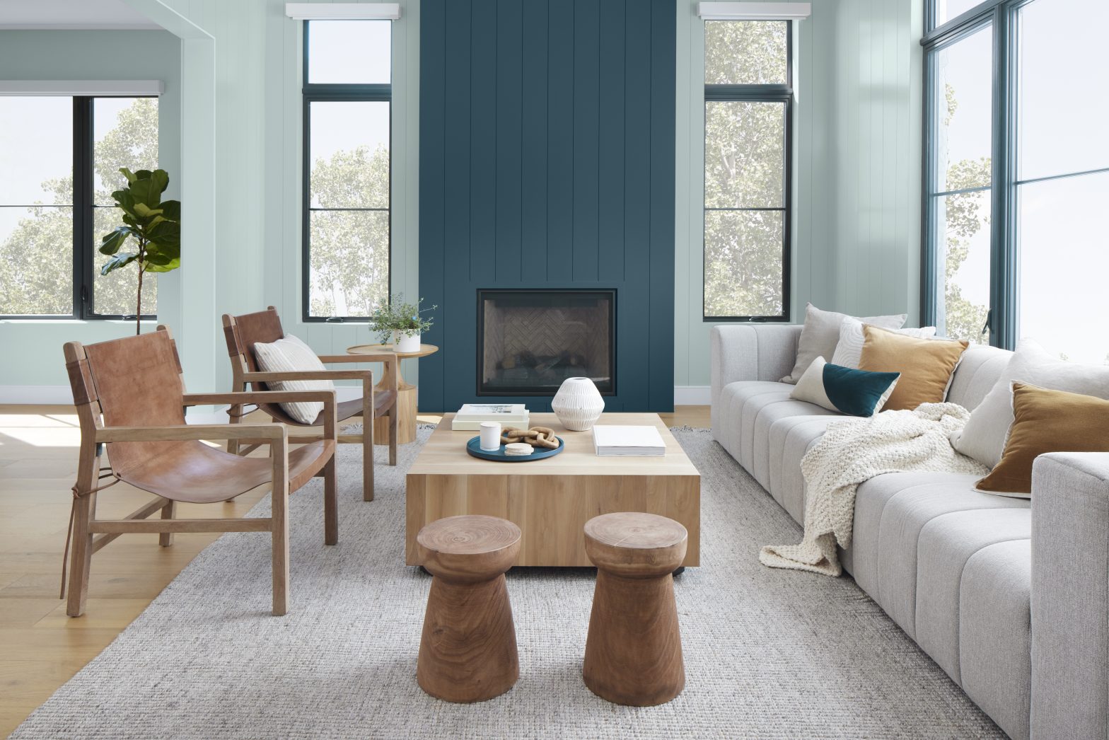 Blue Green Interior Paint Inspiration with Behr Watery | Colorfully BEHR