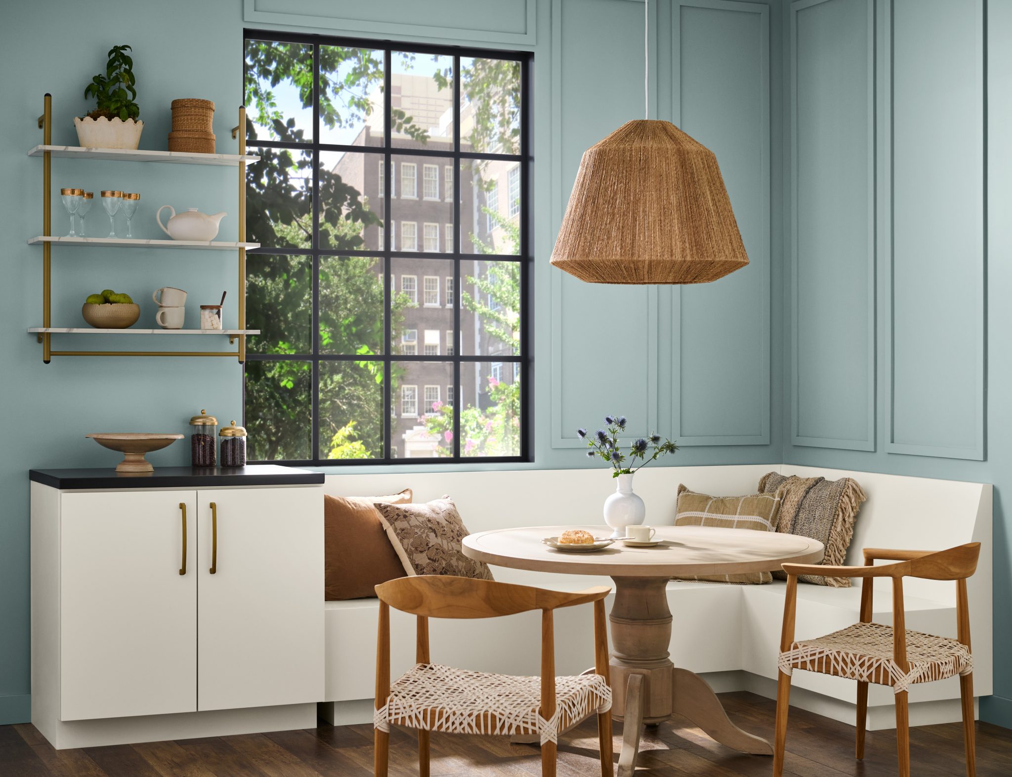 Blue Green Interior Paint Inspiration with Behr Watery | Colorfully BEHR