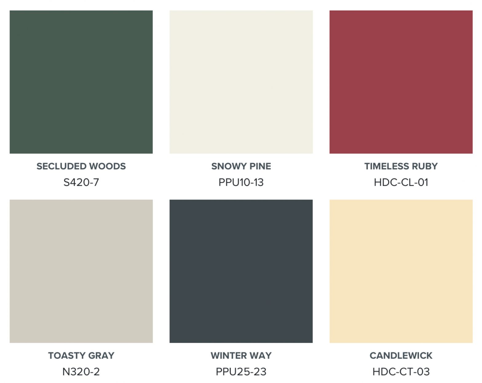 Comforting Winter Paint Color Palette | Colorfully BEHR