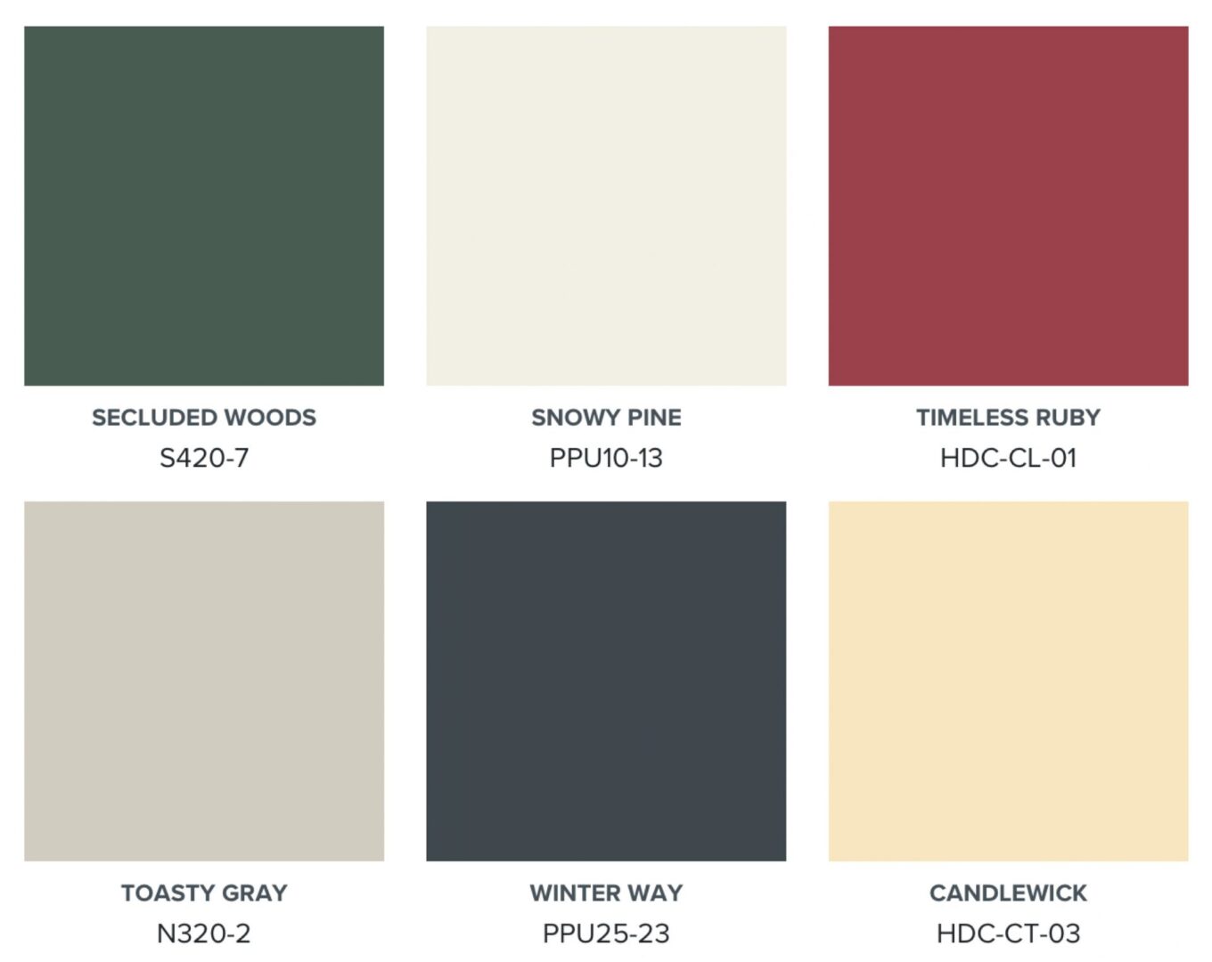 Comforting Winter Paint Color Palette | Colorfully BEHR